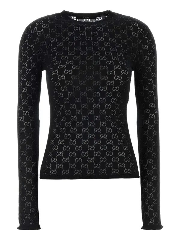 Gucci Gg Cotton Top - Black