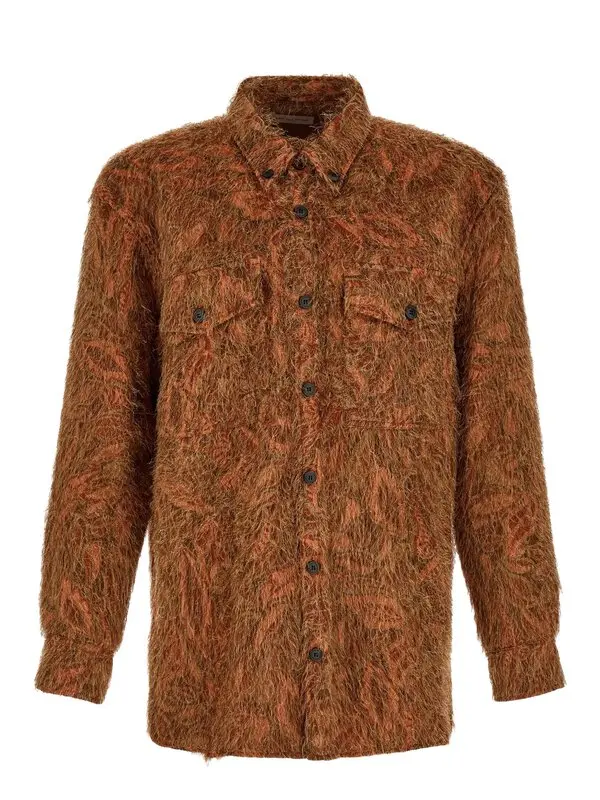 Dries Van Noten Shaggy Fringed Shirt - Orange