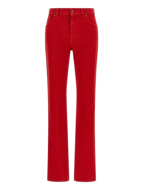 Chloé Garment-dyed Denim Jeans - Red