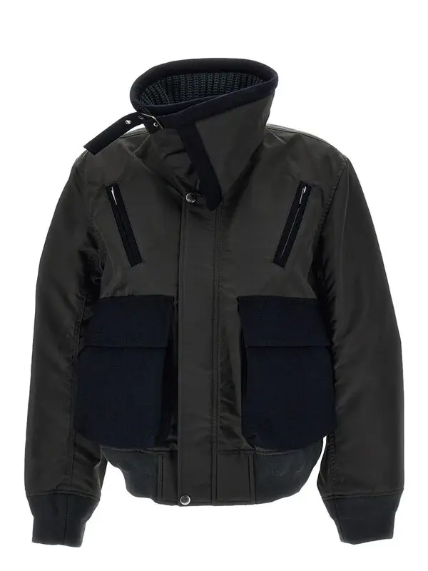 Sacai Nylon Twill X Wool Melton Blouson - Multicolor