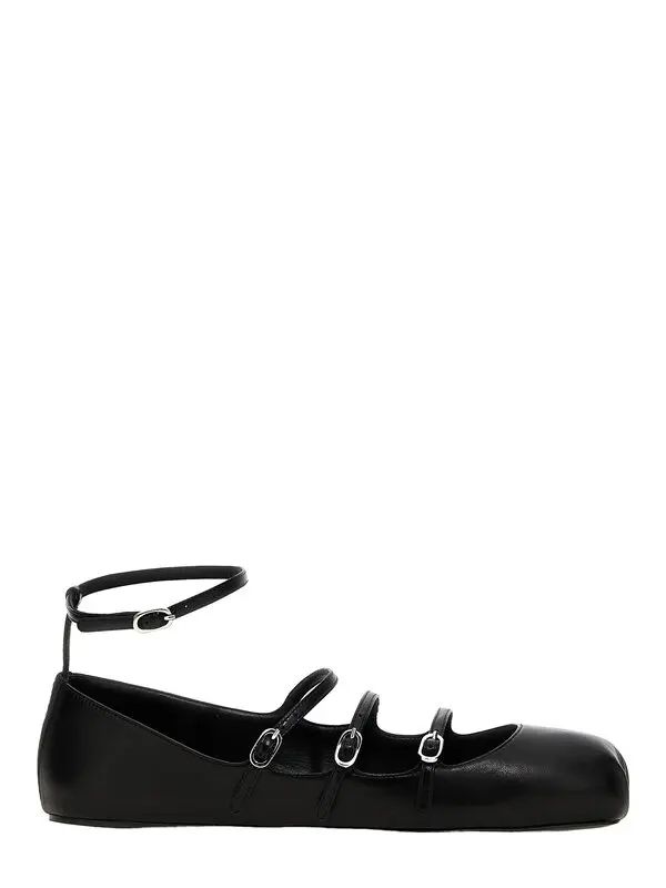 Alexander McQueen Leather Strap Ballet Flats - Black