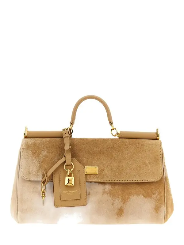 Dolce & Gabbana My Sicily' Suede Handbag - Cream