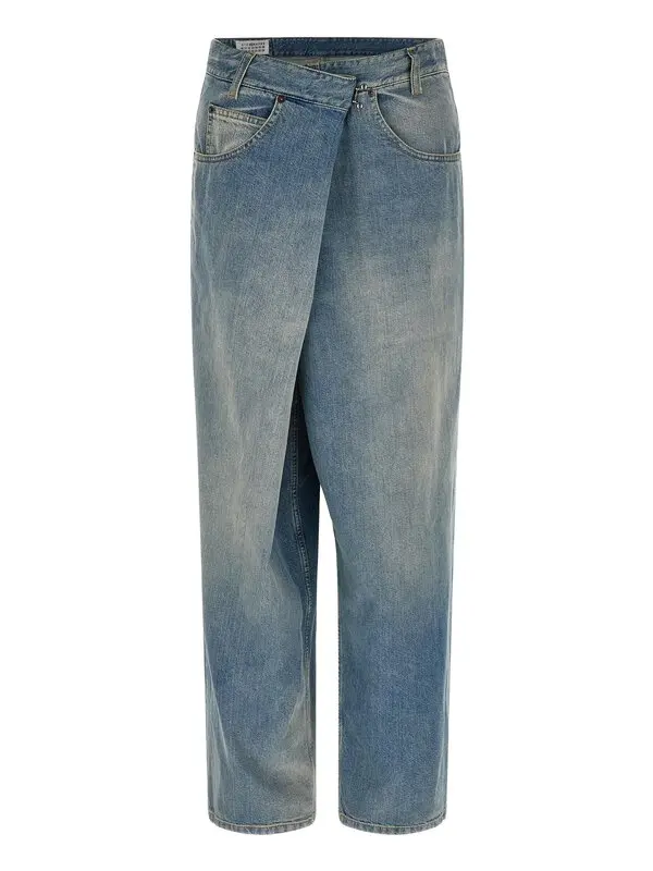MAISON MARGIELA Wrap' Asymmetric Closure Jeans - Blue