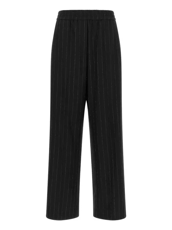 Brunello Cucinelli Micro Sequin Pinstripe Pants - Blue