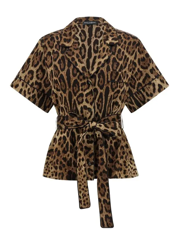 Dolce & Gabbana Leopard Shirt - Brown