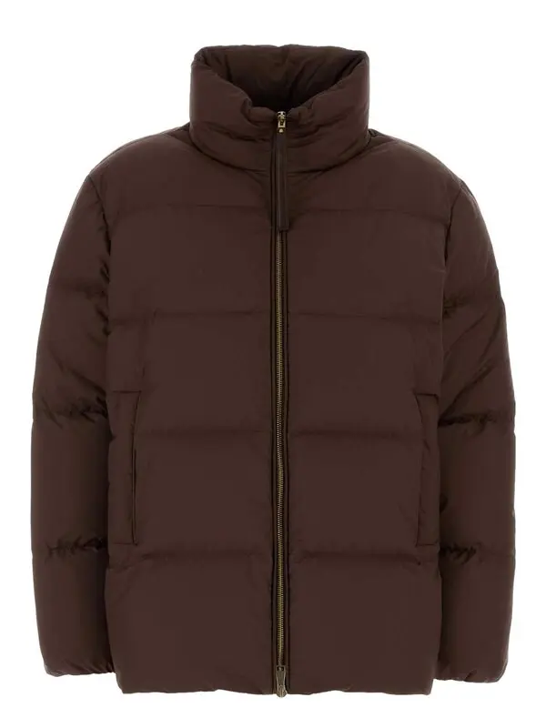 Moncler Chocolate Polyester Vivantesse Down Jacket - Brown