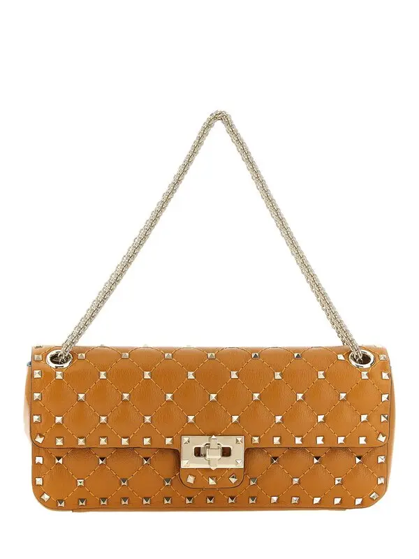 Valentino Garavani G. 'rockstud Spike' Medium Shoulder Bag - Orange