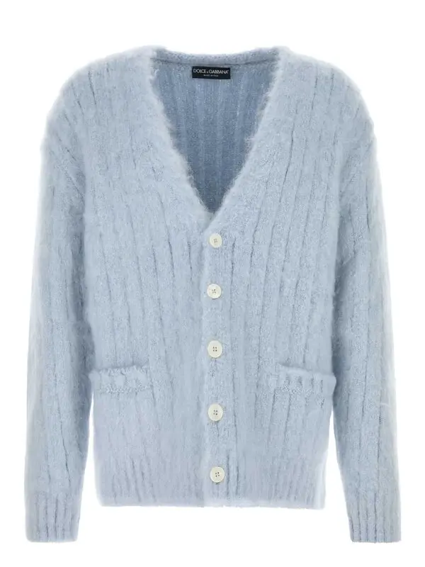 Dolce & Gabbana Light Blue Mohair Blend Cardigan - Multicolor
