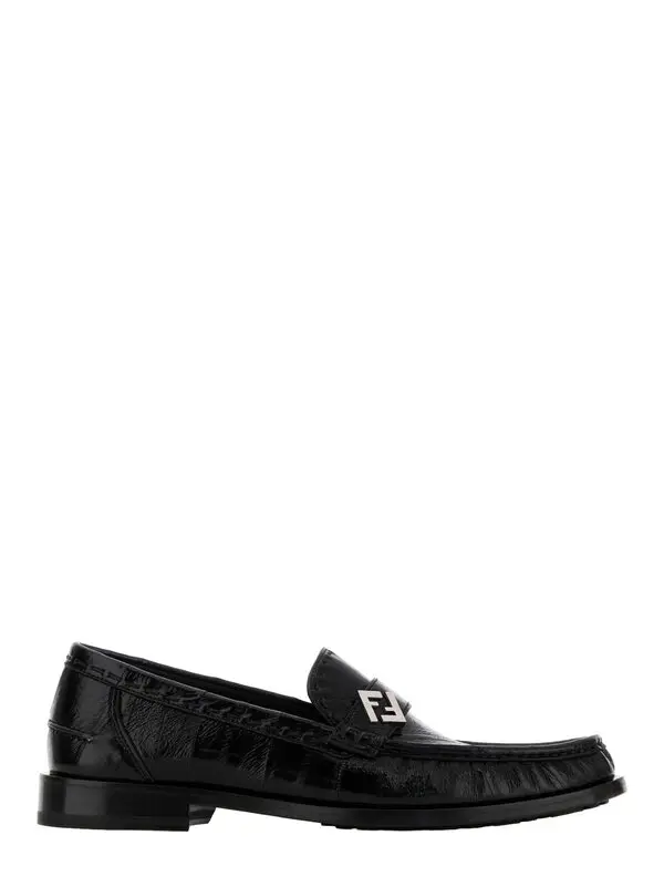 Fendi Leather Loafers - Black