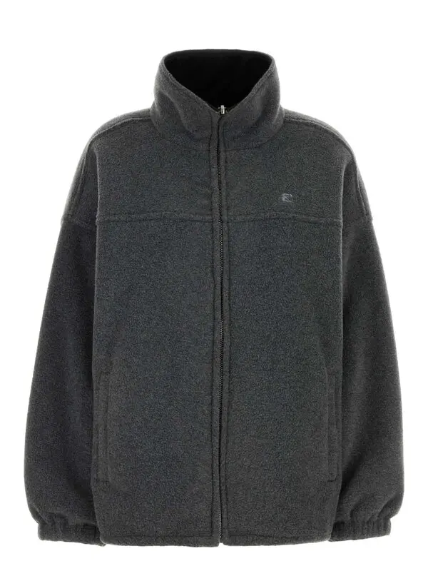Alexander Wang Dark Grey Flannel Oversize Reversible Jacket - Gray