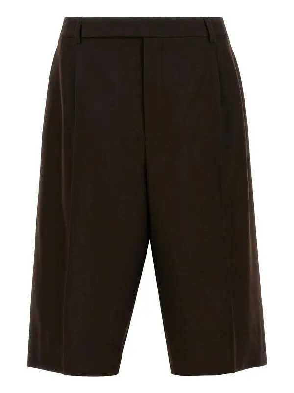 Saint Laurent Flannel Bermuda Shorts - Brown