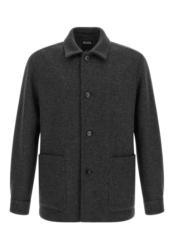 Zegna Jersey Overshirt - Gray