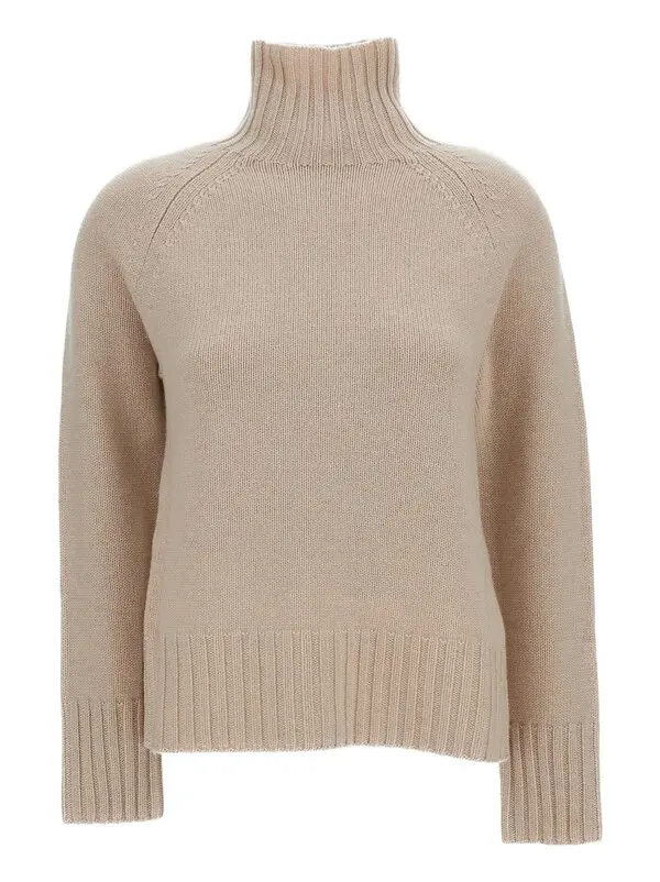 Max Mara Boxy Turtleneck Wool And Cashmere Sweater - Multicolor