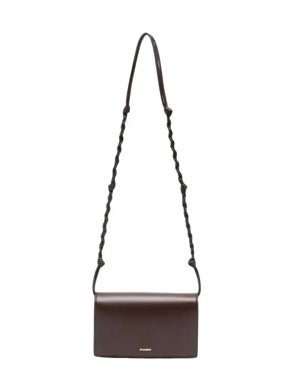 JIL SANDER Tangle Leather Wallet On Chain - Brown
