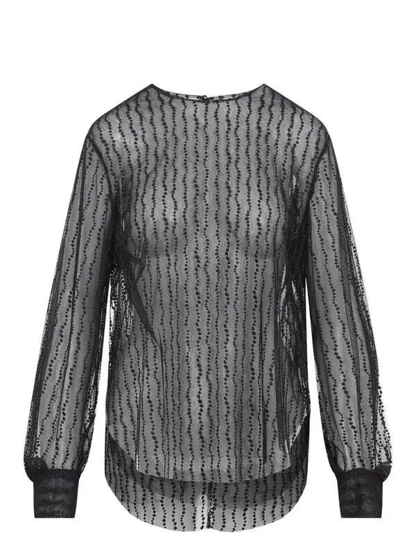 Alberta Ferretti Tulle Blouse For - Black