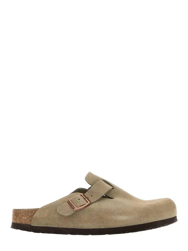 BIRKENSTOCK Suede Boston Slippers - Grey