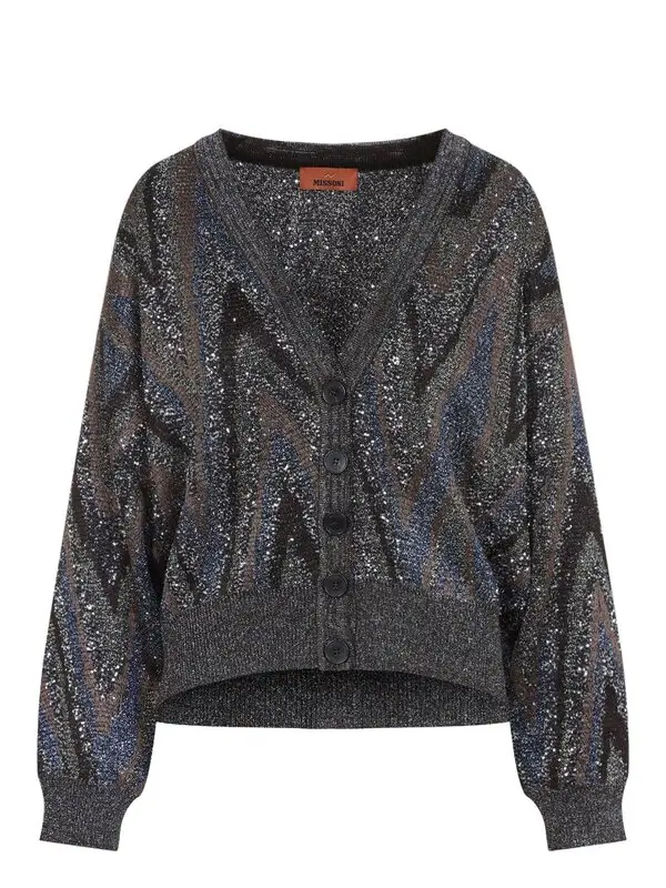 Missoni Metallic Knit Button-front Cardigan - Black