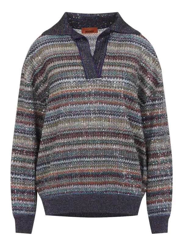 Missoni Caperdoni Polo Shirt In Metallic-blend Viscose - Multicolour