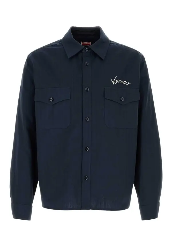 Kenzo Cotton Shirt For - Blue