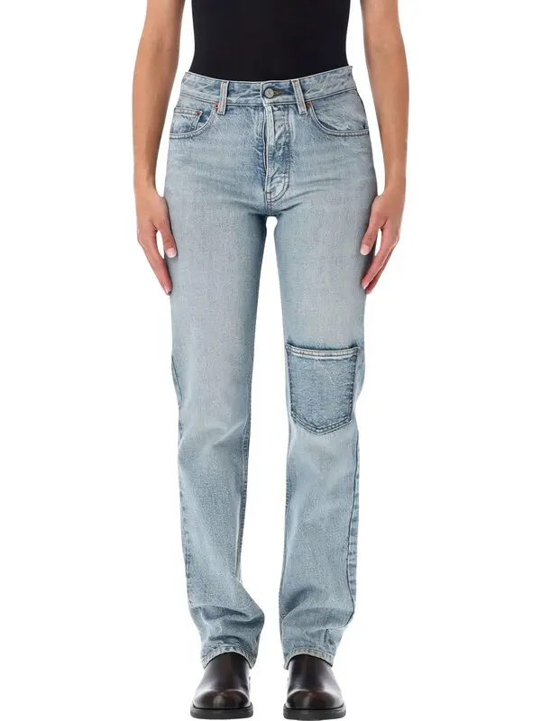 MAISON MARGIELA High-rise Straight-leg Jeans With Patch Pocket - Blu
