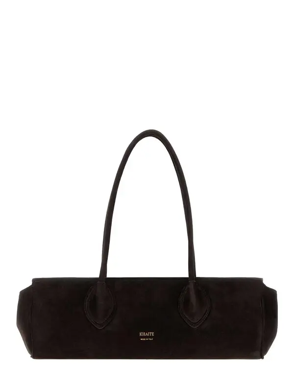 Khaite Donna Suede Shoulder Handbag, 30 Cm - Brown