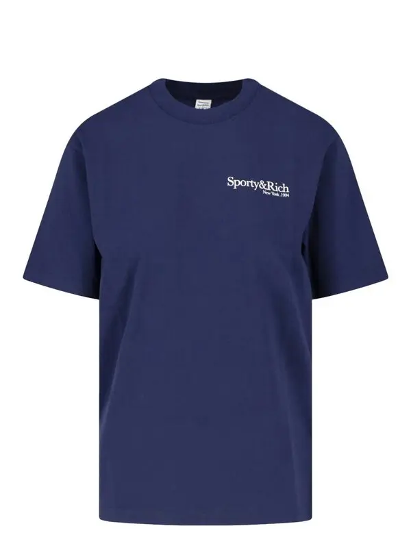 Sporty & Rich Graphic Cotton T-shirt - Blue