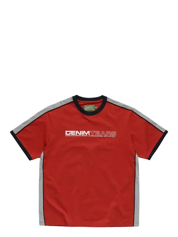 DENIM TEARS Paneled Tee - Red