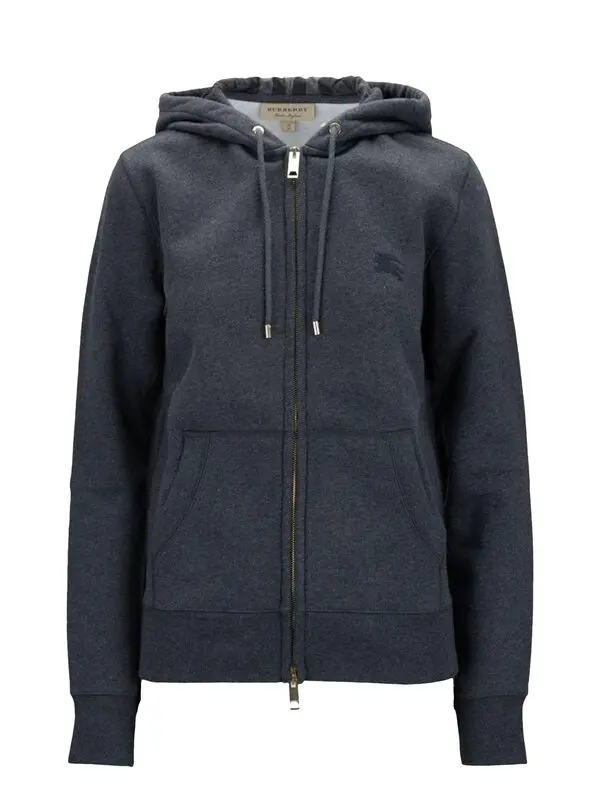 Burberry Clarendon Check Hood Zip Up Hoodie - Grey
