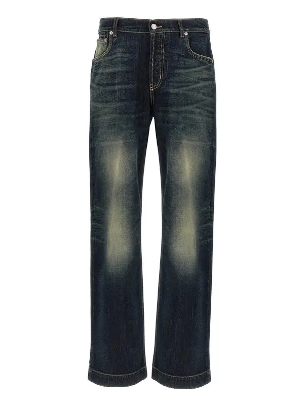 Alexander McQueen Wide Leg Jeans - Blue