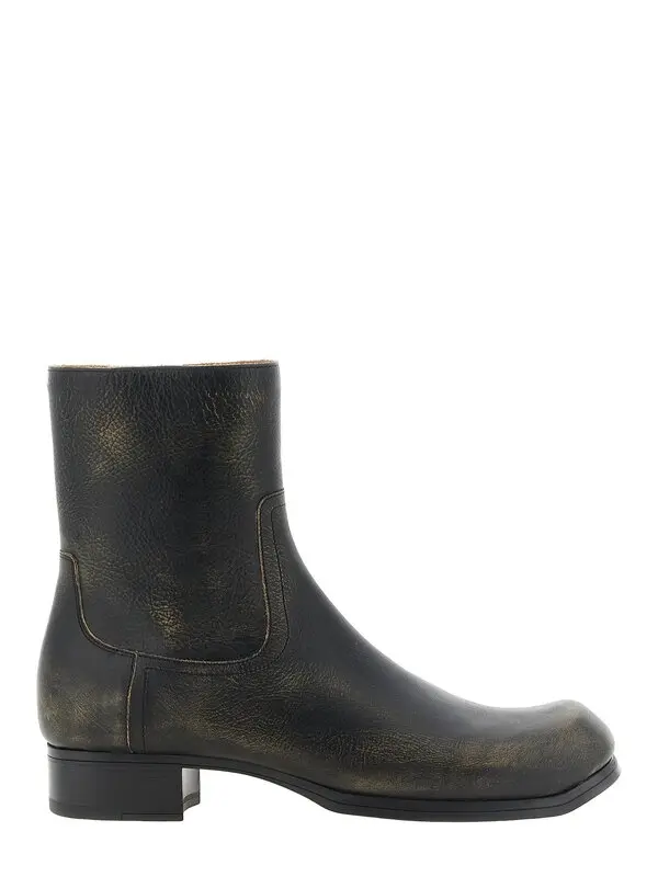 MAISON MARGIELA Vintage Leather Ankle Boots - Black