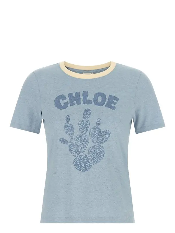 Chloé Graphic Print T-shirt - Blue