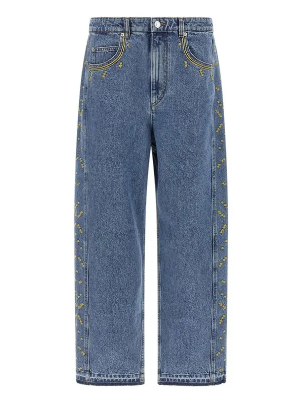 Isabel Marant Étoile Marant 'jorian' Jeans With Embroideries - Blue