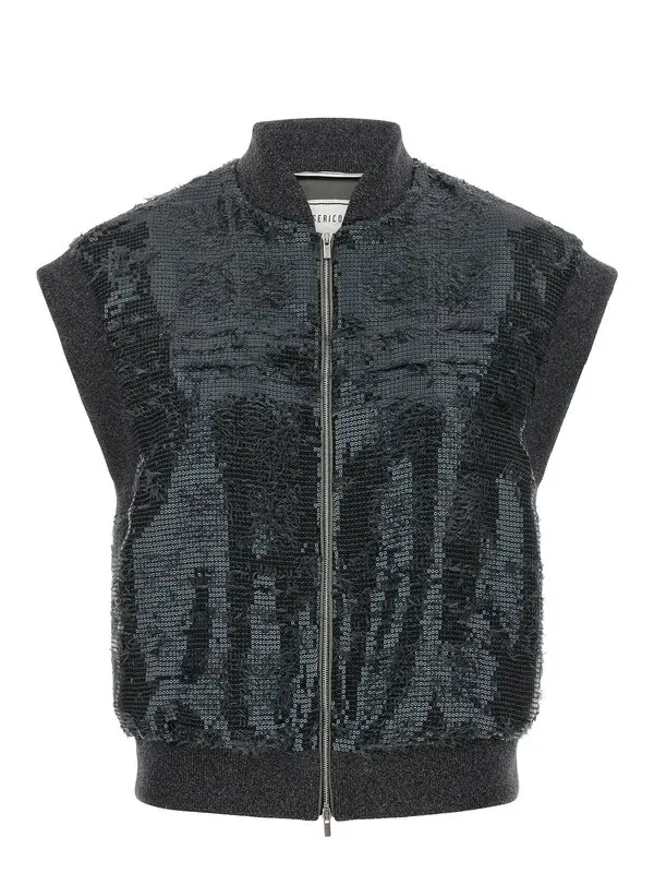 Peserico Sequin Vest - Gray