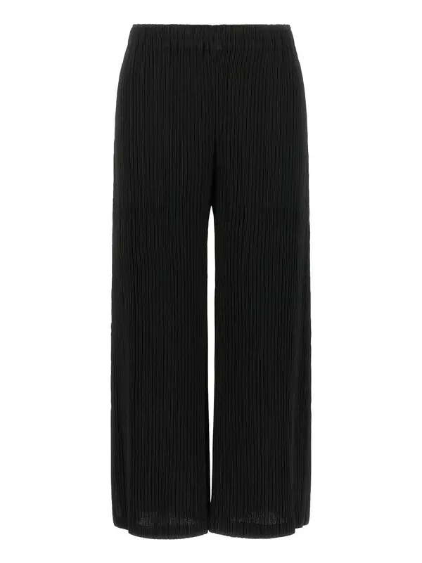 Issey Miyake Hatching Bottoms' Pants - Black