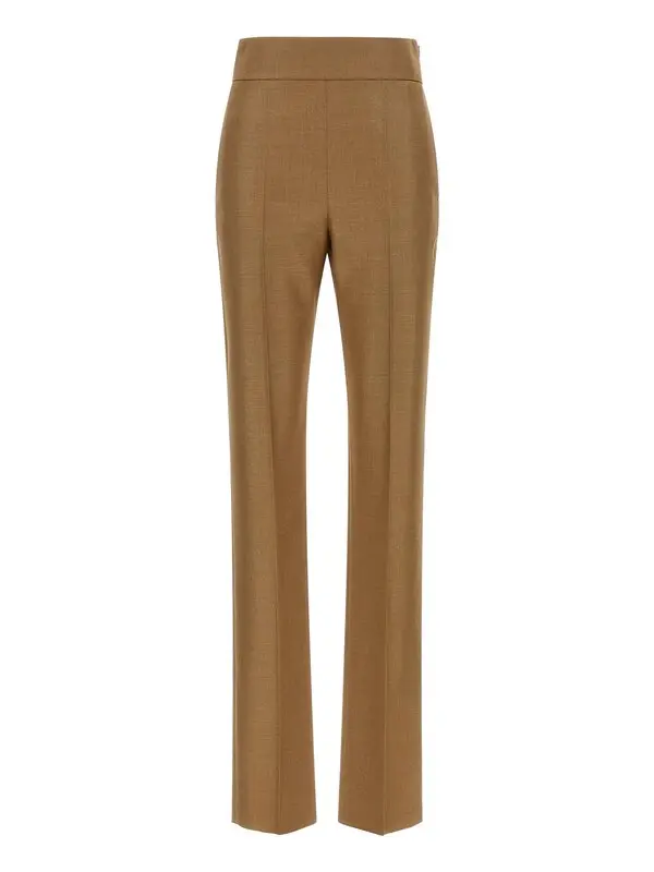 Valentino Garavani Textured Silk Wool Pants - Cream