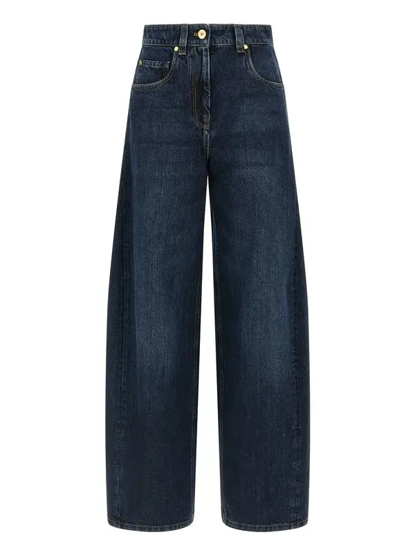 Brunello Cucinelli Wide Barrel Full Lenght' Jeans - Blue