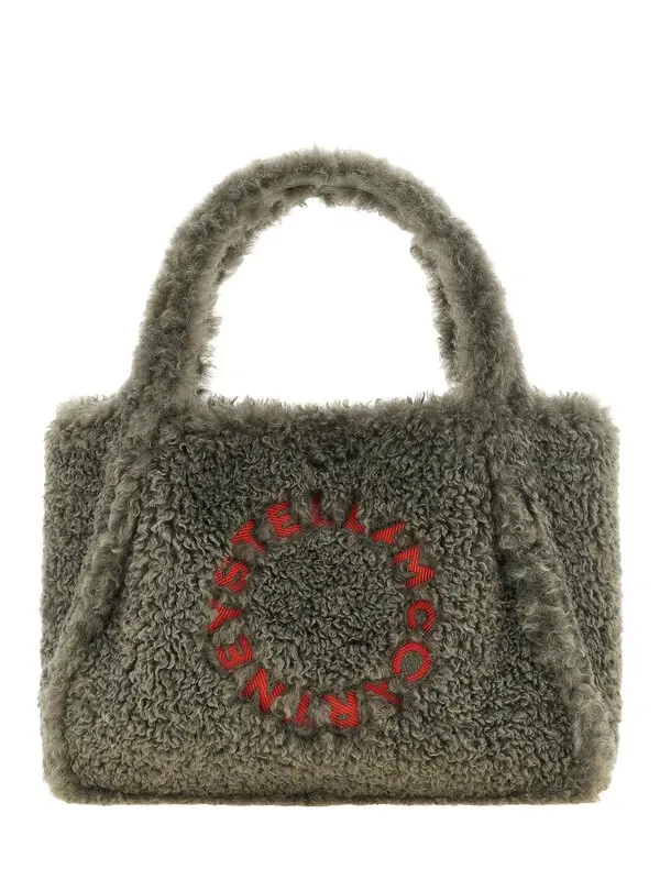 Stella McCartney Shearling Logo Shopping Bag - Gray