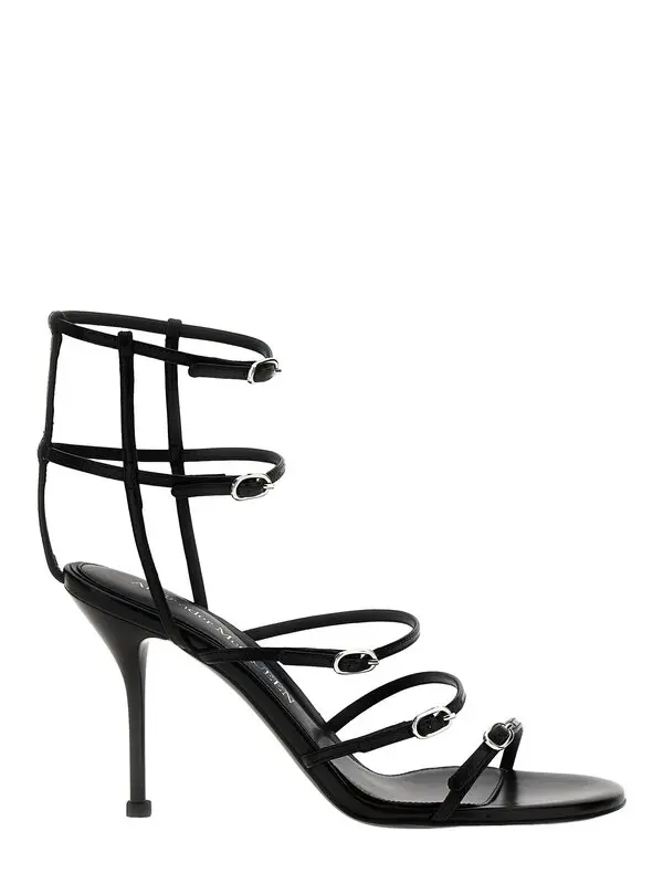 Alexander McQueen Strap Leather Sandals - Black