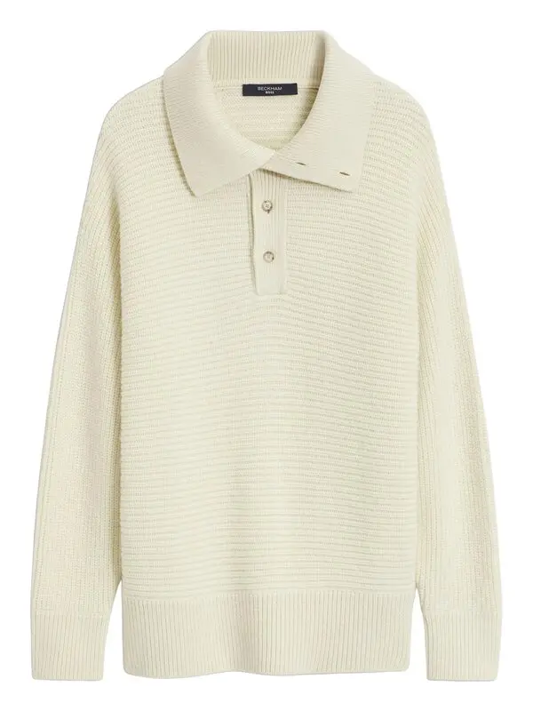BOSS By Beckham Sweater In Virgin Wool And Alpaca - White