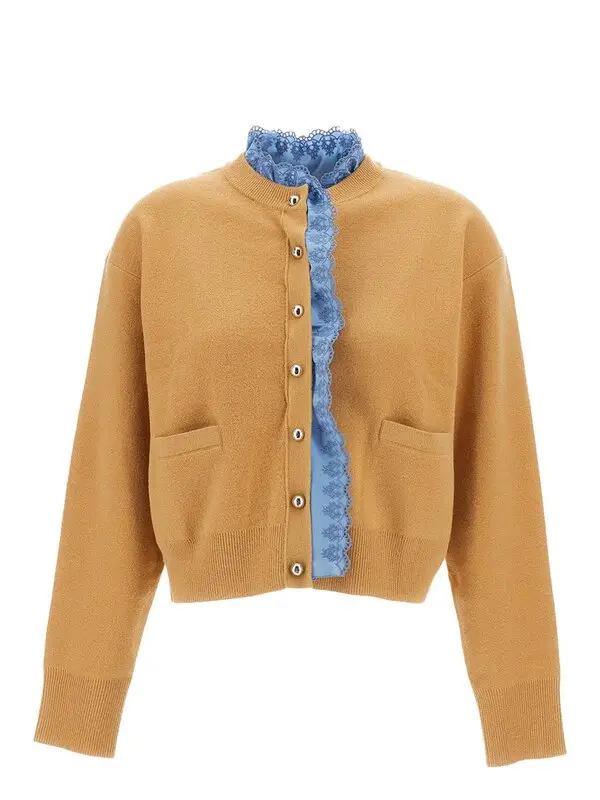 Rabanne Cardigan With Satin Insert - Multicolor