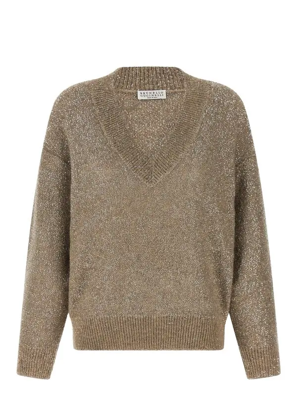 Brunello Cucinelli Dazzling Texture' Sweater - Cream