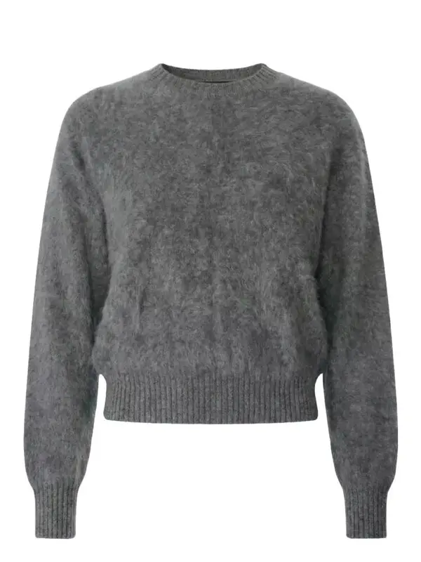 TOCCIN Brushed-knit Ribbed-trim Sweater - Grey