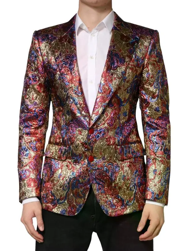Dolce & Gabbana Jacquard Single-breasted Blazer - Gold