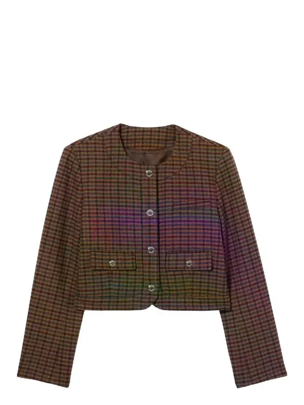Claudie Pierlot Straight Checked Jacket - Brown