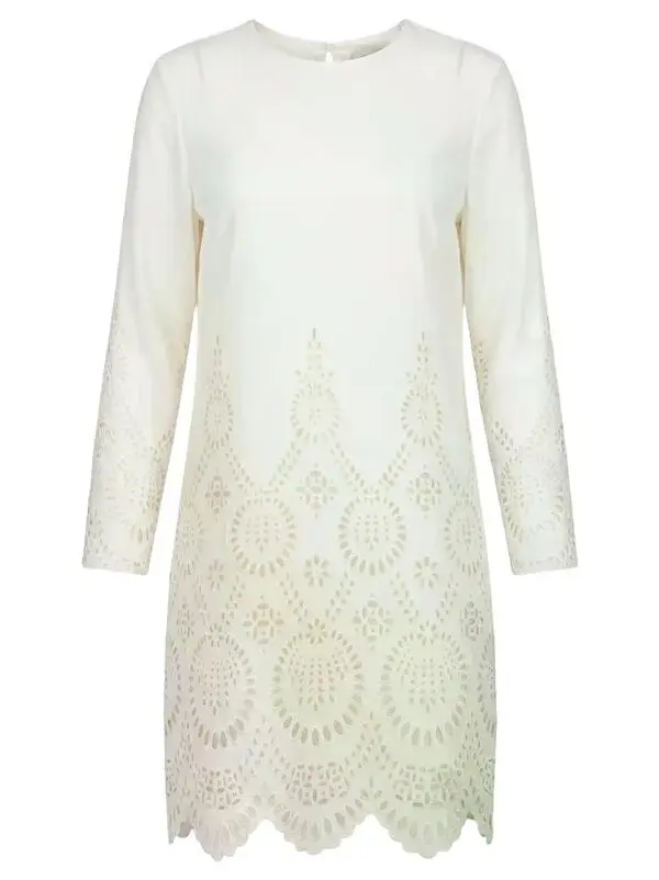 Valentino Garavani Broderie-anglaise Scalloped Dress - White