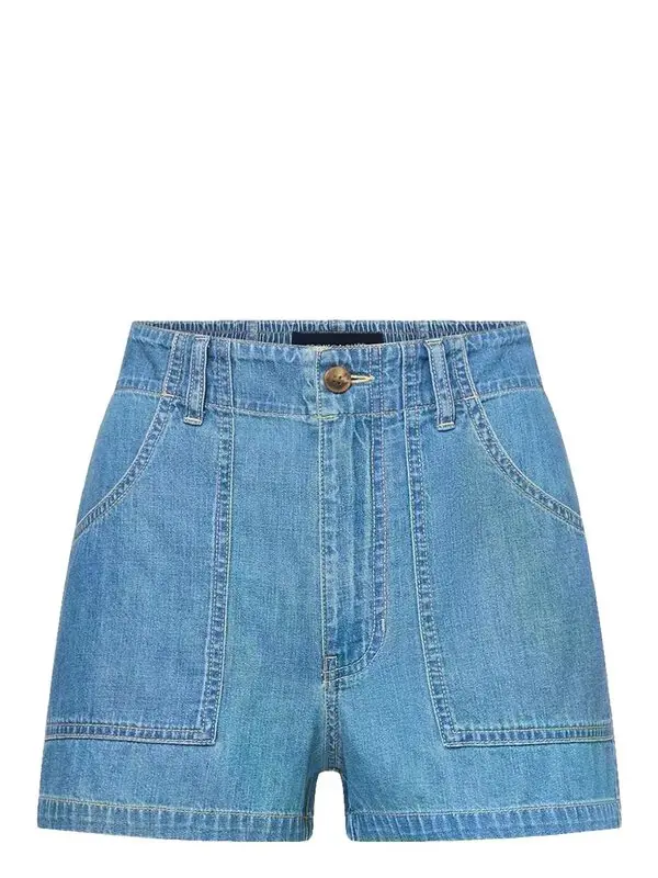 Veronica Beard Sally Elasticated-back Shorts - Blue