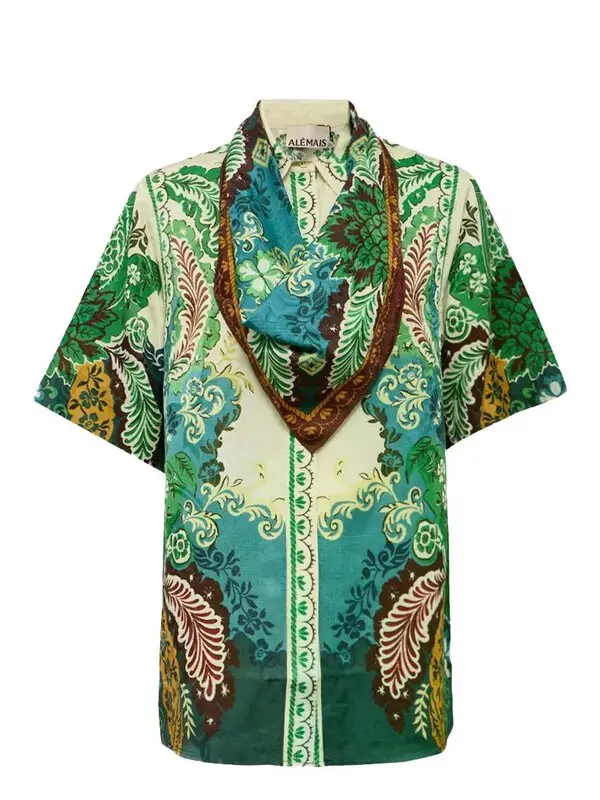 ALEMAIS Florence Botanical-print Shirt - Neutrals