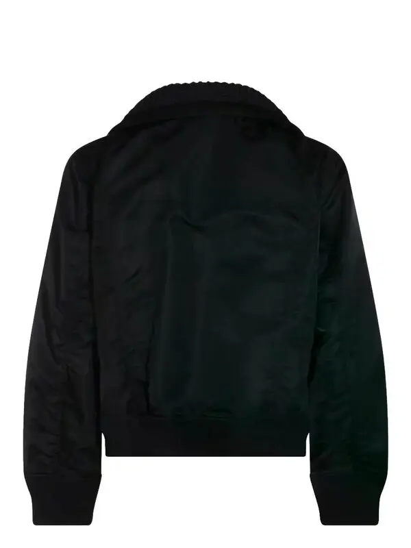Sacai Ribbed-knit Collar Jacket - Black