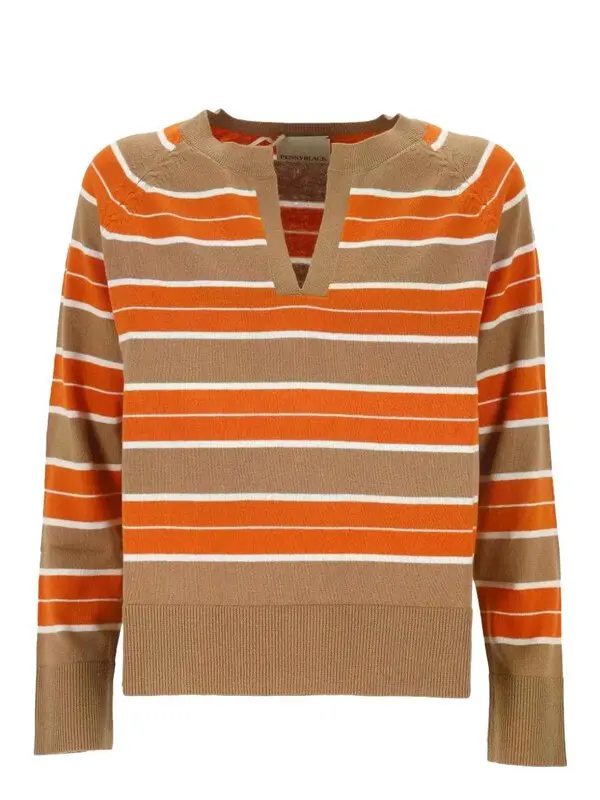 PENNYBLACK Striped Cable-knit Sweater - Neutrals