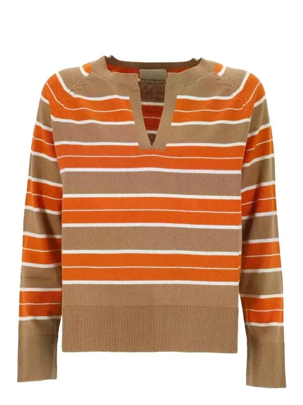 PENNYBLACK Striped Cable-knit Sweater - Neutrals